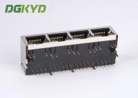 China 1x4 Quad Port Gigabit Ethernet RJ45 Connector with Magnetics - 1500Vrms Isolation, -40℃ to +85℃ Operating Range for sale