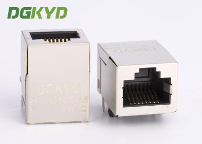 China Shielded 10/100 Mb RJ45 Magnetics Connector Module with Through-Hole Mounting, 8-Pin Configuration, -40°C to 85°C Operating Temperature for sale