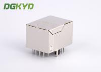 China Metal Shielded 100MB RJ45 Integrated Magnetics Connector Module with POE Single Port 1500Vrms Isolation for sale