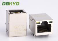 China Metal Shielded 100MB RJ45 Integrated Magnetics Connector Module with POE Single Port 1500Vrms Isolation for sale