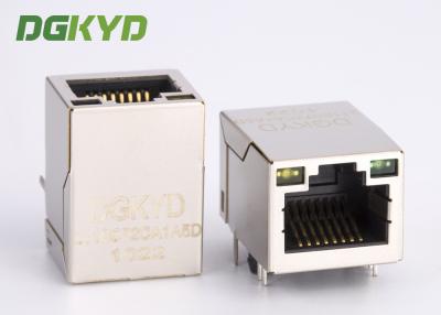 China Metal Shielded 100MB RJ45 Integrated Magnetics Connector Module with POE Single Port 1500Vrms Isolation for sale