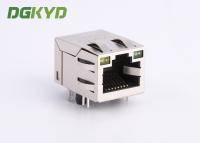 China 10/100Base-TX RJ45 Connector with Transformer for Router - Copper Alloy Shield, -3.43mm PCB Ground Tab for sale