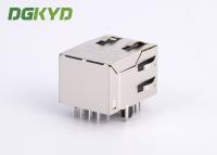 China 10/100Base-TX RJ45 Connector with Transformer for Router - Copper Alloy Shield, -3.43mm PCB Ground Tab for sale
