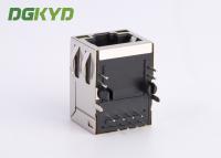 China 10/100Base-TX RJ45 Connector with Transformer for Router - Copper Alloy Shield, -3.43mm PCB Ground Tab for sale