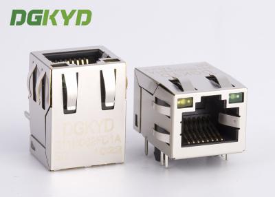 China 10/100Base-TX RJ45 Connector with Transformer for Router - Copper Alloy Shield, -3.43mm PCB Ground Tab for sale