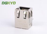 China 10/100Base-TX RJ45 Connector with Transformer for Router - Copper Alloy Shield, -3.43mm PCB Ground Tab for sale