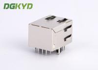 China 100M Cat 5 RJ45 Connector with Internal Magnetics - 1.5A Current Rating, 1.27µm Gold Plating for sale
