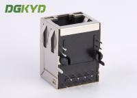 China Tab Up 100Mb RJ45 Connector with Integrated Magnetics - 10/100Base-TX, 1500Vrms Isolation, -40℃ to +85℃ Operating Range for sale