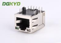 China Tab Up 100Mb RJ45 Connector with Integrated Magnetics - 10/100Base-TX, 1500Vrms Isolation, -40℃ to +85℃ Operating Range for sale