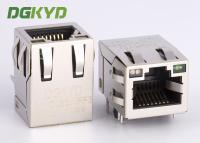 China Tab Up 100Mb RJ45 Connector with Integrated Magnetics - 10/100Base-TX, 1500Vrms Isolation, -40℃ to +85℃ Operating Range for sale