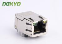 China 25.4mm Single Port Tab Up RJ45 Modular Jack 10/100 Base-TX Telecom Connector for sale
