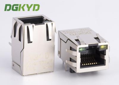China 25.4mm Single Port Tab Up RJ45 Modular Jack 10/100 Base-TX Telecom Connector for sale