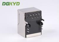 China Shield RJ45 Modular Jack with LAN Transformer - 10/100Base-TX Single Port, 1500Vrms Isolation, 350μH OCL for sale