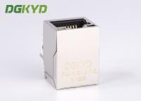China Shield RJ45 Modular Jack with LAN Transformer - 10/100Base-TX Single Port, 1500Vrms Isolation, 350μH OCL for sale