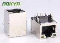 China Shield RJ45 Modular Jack with LAN Transformer - 10/100Base-TX Single Port, 1500Vrms Isolation, 350μH OCL for sale