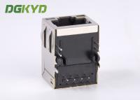 China 90 Degree Cat5 RJ45 Connector with Magnetic 6u Gold Pin for Signal Transceivers for sale