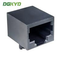 China RJ45 Single Port Connector 1X1 10P8C Gold Plated 6u Unshielded Through Hole for sale