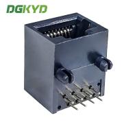 China RJ45 Single Port Connector 1X1 10P8C Gold Plated 6u Unshielded Through Hole for sale