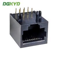 China RJ45 Single Port Connector 1X1 10P8C Gold Plated 6u Unshielded Through Hole for sale
