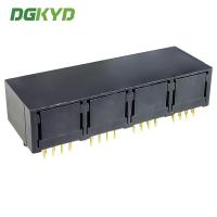 China RJ45 Multi Port Connector 1X4 8P8C All Plastic Gold Plated G/Fu 1000BASE-T for sale