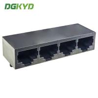 China RJ45 Multi Port Connector 1X4 8P8C All Plastic Gold Plated G/Fu 1000BASE-T for sale
