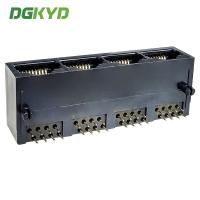 China RJ45 Multi Port Connector 1X4 8P8C All Plastic Gold Plated G/Fu 1000BASE-T for sale