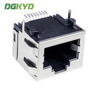 China Single Port RJ45 Connector Shielded SMT 8P8C Right Angle Through Hole 94V-0 for sale