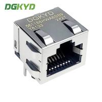 China Single Port RJ45 Connector Shielded SMT 8P8C Right Angle Through Hole 94V-0 for sale