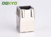 China Shielded Cat6 RJ45 Jack 8-Pin Network Connector with Integrated Magnetics 25.4mm Length for Router Applications for sale