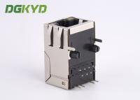 China Shielded Cat6 RJ45 Jack 8-Pin Network Connector with Integrated Magnetics 25.4mm Length for Router Applications for sale
