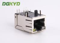 China Shielded Cat6 RJ45 Jack 8-Pin Network Connector with Integrated Magnetics 25.4mm Length for Router Applications for sale