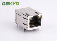 China Shielded Cat6 RJ45 Jack 8-Pin Network Connector with Integrated Magnetics 25.4mm Length for Router Applications for sale