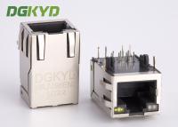 China Shielded Cat6 RJ45 Jack 8-Pin Network Connector with Integrated Magnetics 25.4mm Length for Router Applications for sale