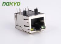 China KRJ-098YNL 100 Base CAT5 RJ45 Shielded Connector with Signal Filter and LED - 8 Position Gold 6μ Plating for sale
