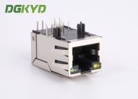 China Single Port Tab Up 8 Pin RJ45 Modular Jack Shielded with Y/G LED 1500Vrms for sale