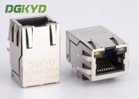 China Single Port Tab Up 8 Pin RJ45 Modular Jack Shielded with Y/G LED 1500Vrms for sale