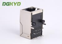China 90° Shielded Gigabit Ethernet RJ45 Connector with Magnetics - Cat6 Plug, 350μH OCL, -40°C to 85°C Operating Range for sale