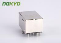 China 90° Shielded Gigabit Ethernet RJ45 Connector with Magnetics - Cat6 Plug, 350μH OCL, -40°C to 85°C Operating Range for sale
