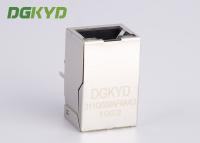 China 90° Shielded Gigabit Ethernet RJ45 Connector with Magnetics - Cat6 Plug, 350μH OCL, -40°C to 85°C Operating Range for sale