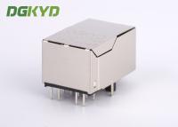 China Metal Shielded Gigabit Ethernet RJ45 Single Port Magnetic Connector Module with 10G BASE-T Speed and LED Indicators for sale