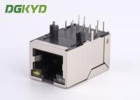China Metal Shielded Gigabit Ethernet RJ45 Single Port Magnetic Connector Module with 10G BASE-T Speed and LED Indicators for sale