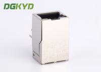 China Metal Shielded Gigabit Ethernet RJ45 Single Port Magnetic Connector Module with 10G BASE-T Speed and LED Indicators for sale