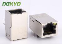 China Shielded Single Port CAT6 RJ45 Modular Jack with Magnetics - 8 Position 1000BASE-T Gigabit Ethernet Connector for sale