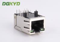China Shield Cat 5 RJ45 Modular Jack Single Port with Magnetics - 8 Position 1500Vrms Isolation -40℃ to +85℃ for sale