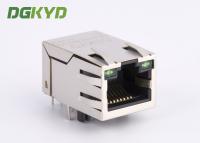 China Shield Cat 5 RJ45 Modular Jack Single Port with Magnetics - 8 Position 1500Vrms Isolation -40℃ to +85℃ for sale