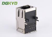 China Shield Cat 5 RJ45 Modular Jack Single Port with Magnetics - 8 Position 1500Vrms Isolation -40℃ to +85℃ for sale