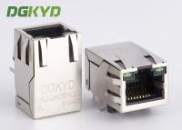 China Shield Cat 5 RJ45 Modular Jack Single Port with Magnetics - 8 Position 1500Vrms Isolation -40℃ to +85℃ for sale