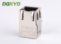 China Shield Cat 5 RJ45 Modular Jack Single Port with Magnetics - 8 Position 1500Vrms Isolation -40℃ to +85℃ for sale