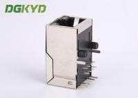 China 100BASE Single Port Tab Up RJ45 PCB Connector with Transformer - 8 Position, -40℃ to +85℃ Operating Range for sale