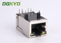 China 100BASE Single Port Tab Up RJ45 PCB Connector with Transformer - 8 Position, -40℃ to +85℃ Operating Range for sale